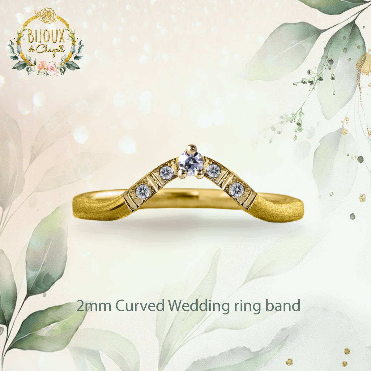 CUSTOM: Curved Contour Wedding Diamond ring in 18ct Yellow Gold ...